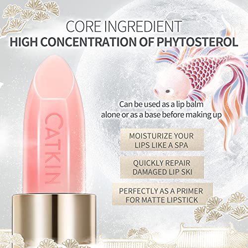 Catkin Nude Red Carving Matte Lipstick with Pink Lip Balm Makeup Set Moist Nourishing Lip Care Collection Xmas Gift