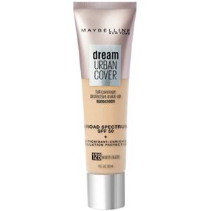 maybelline dream urban cover flawless coverage foundation makeup, spf 50, warm nude