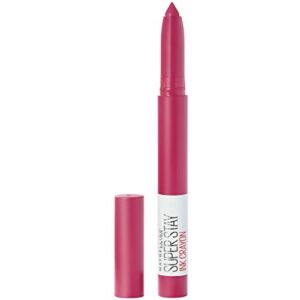 maybelline superstay ink crayon matte longwear lipstick with built-in sharpener, treat yourself, 0.04 ounce