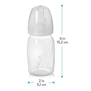 Evenflo Feeding Premium Proflo Vented Plus Polypropylene Baby, Newborn and Infant Bottles - Helps Reduce Colic - Clear, 4 Ounce (Pack of 6)