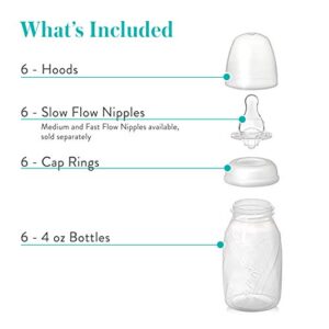 Evenflo Feeding Premium Proflo Vented Plus Polypropylene Baby, Newborn and Infant Bottles - Helps Reduce Colic - Clear, 4 Ounce (Pack of 6)