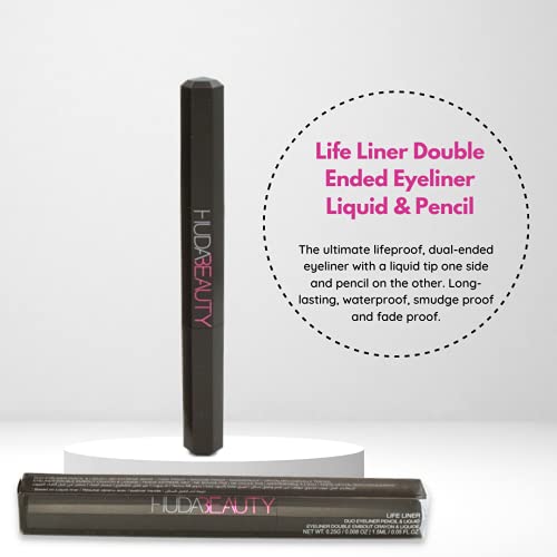 HUDA BEAUTY Life Liner Double Ended Eyeliner Liquid & Pencil