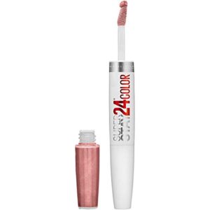 maybelline super stay 24, 2-step liquid lipstick makeup, long lasting highly pigmented color with moisturizing balm, timeless toffee, nude brown, 1 count