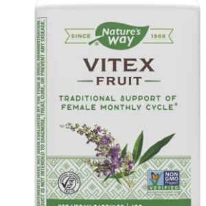 Nature’s Way Vitex Fruit, Traditional Support of Monthly Cycle*, Vegan, Non-GMO, 320 Capsules