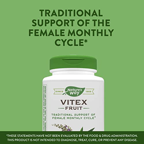 Nature’s Way Vitex Fruit, Traditional Support of Monthly Cycle*, Vegan, Non-GMO, 320 Capsules