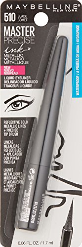 Maybelline New York Master Precise Ink Metallic Liquid Liner, Black Comet, 0.06 Fluid Ounce