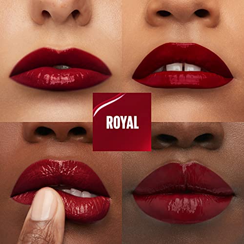 Maybelline Super Stay Vinyl Ink Longwear No-Budge Liquid Lipcolor, Highly Pigmented Color and Instant Shine, Royal, Deep Wine Red Lipstick, 0.14 fl oz, 1 Count