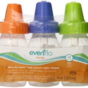 Evenflo 3 Pack Classic Clear Bottle without BPA, 4 Ounce (Discontinued by Manufacturer)