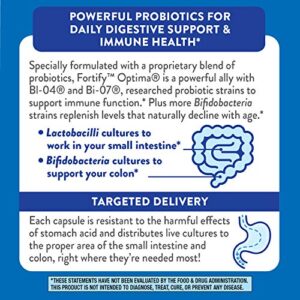 Nature's Way Fortify Optima Daily Probiotic for Men and Women 50+, 50 Billion Live Cultures per serving, Supports Digestive, Immune, and Colon Health*, 30 Vegan Capsules