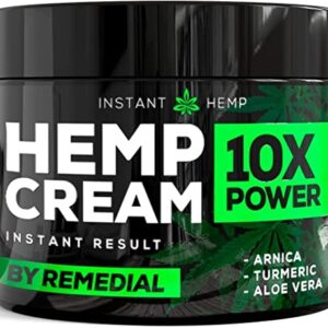 REMEDIAL PAX Instant Hеmp Cream – Soothes Discomfort in Muscles Joints Nerves Back Neck Knees Shoulders Hips – Maximum Joint Support – MSM Turmeric and Arnica – All-Natural Formula - Made in USA