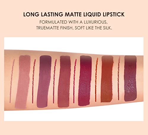 URQT 12pcs Lip Liner and Lipstick Makeup Set, 6 Velvety Matte Liquid Lipsticks + 6 Matching Smooth Lip Liner One Step Lips Makeup Kits Waterproof Long Lasting Matte Lipstick Gift Set