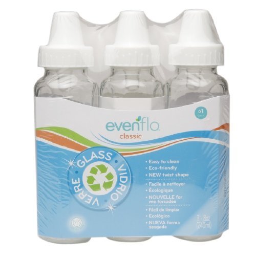 Evenflo 3 Pack Classic Glass Bottle, 8-Ounce