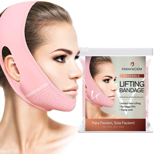 ParaFaciem Reusable V Line lifting Mask Facial Slimming Strap - Double Chin Reducer - Chin Up Mask Face Lifting Belt - V Shaped Slimming Face Mask