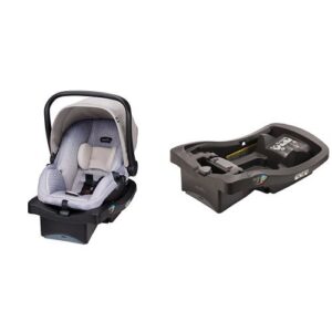 evenflo litemax 35 infant car seat, riverstone with litemax infant car seat base, black