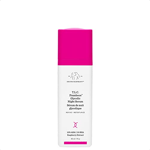 Drunk Elephant T.L.C. Framboos Glycolic Night Serum - Skin Care Brightening Night Serum. Repackaging (30 mL / 1 Fl Oz)