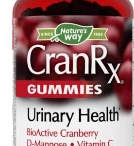 Nature's Way CranRx Gummies Urinary Health* BioActive Cranberry +, D-Mannose +, Vitamin C, 50 Gummies