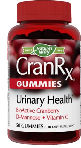 Nature's Way CranRx Gummies Urinary Health* BioActive Cranberry +, D-Mannose +, Vitamin C, 50 Gummies