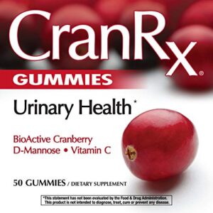 Nature's Way CranRx Gummies Urinary Health* BioActive Cranberry +, D-Mannose +, Vitamin C, 50 Gummies