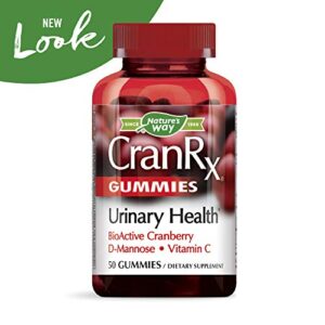 Nature's Way CranRx Gummies Urinary Health* BioActive Cranberry +, D-Mannose +, Vitamin C, 50 Gummies