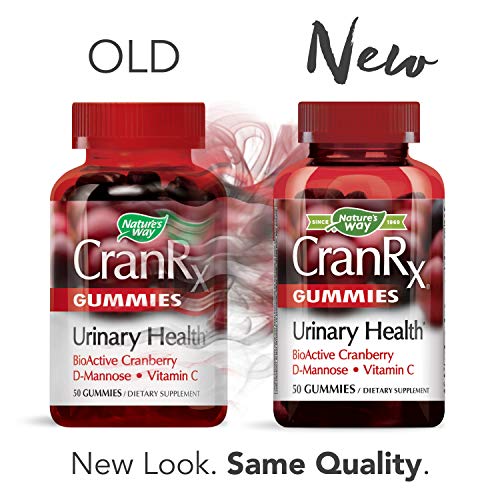 Nature's Way CranRx Gummies Urinary Health* BioActive Cranberry +, D-Mannose +, Vitamin C, 50 Gummies