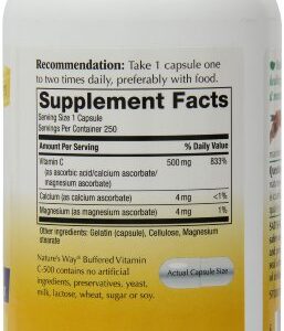 Nature's Way Buffered C-500 Mineral Ascorbate; 500 mg Vitamin C per Serving; 250 Capsules