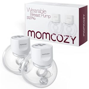 momcozy s12 pro hands-free breast pump wearable, double wireless pump with comfortable double-sealed flange, 3 modes & 9 levels electric pump portable, smart display, 24mm, 2 pack