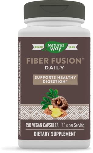 Nature's Way Fiber Fusion Daily Supplement, Digestive Support*, 150 Vegan Capsules