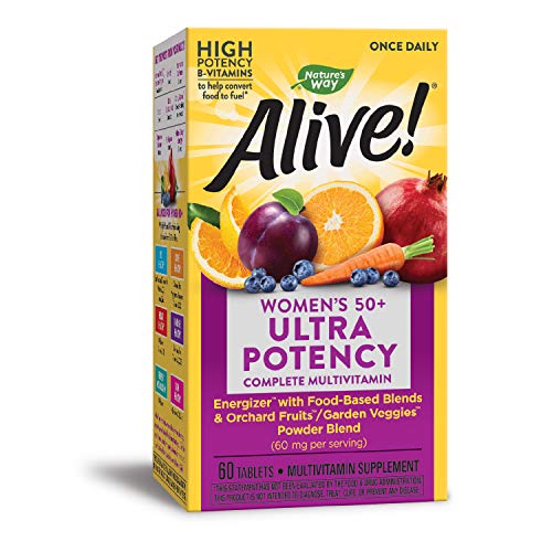 Nature's Way Alive!® Once Daily Women's 50+ Multivitamin, Ultra Potency, Food-Based Blends (60 mg per serving), 60 Tablets