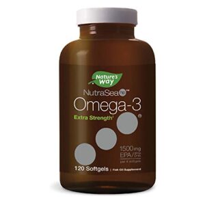 nature’s way nutrasea hp omega-3 fish oil 1500mg epa + 500mg dha zesty lemon flavored 120 softgels