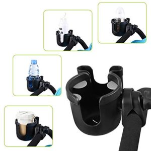 Accmor Stroller Cup Holder with Phone Holder, Bike Cup Holder, Cup Holder for Uppababy, Nuna Stroller, 2-in-1 Universal Cup Phone Holder for Stroller, Bike, Wheelchair, Walker, Scooter, Black