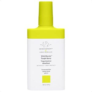 drunk elephant wild marula tangle spray. weightless and heat-protectant detangler for hair (120 ml / 4 fl oz)