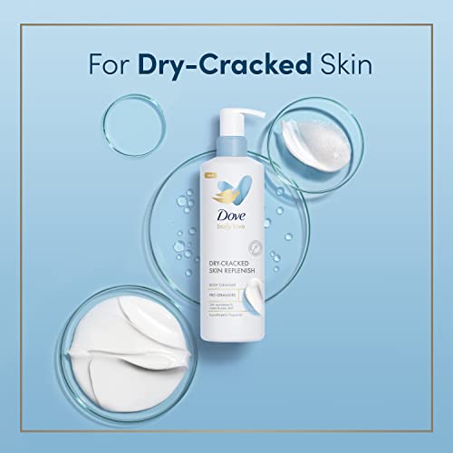 Dove Body Love Body Cleanser Body Wash 3 Count Dry-Cracked Skin Replenish Hypoallergenic for 24 Hour Nourishment & Instant Dryness Relief with Pro Ceramides Body Cleanser 17.5 FO