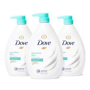 dove body wash hypoallergenic and sulfate free body wash sensitive skin effectively washes away bacteria while nourishing your skin, 34 fl oz (pack of 3)