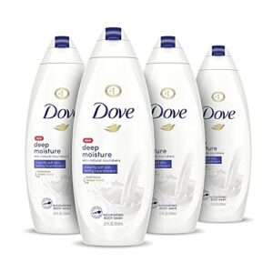 dove deep moisture body wash for dry skin moisturizing body wash transforms even the driest skin in one shower , 22 fl oz (pack of 4)