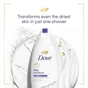 Dove Deep Moisture Body Wash For Dry Skin Moisturizing Body Wash Transforms Even The Driest Skin In One Shower , 22 Fl Oz (Pack of 4)