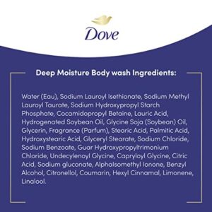 Dove Deep Moisture Body Wash For Dry Skin Moisturizing Body Wash Transforms Even The Driest Skin In One Shower , 22 Fl Oz (Pack of 4)