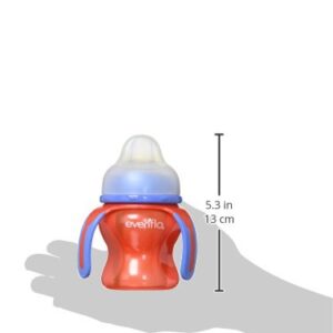 Evenflo Feeding Soft-flo Trainer Sippy Cup with Handle for Growing Baby and Toddler - Red/Teal, 5 Ounce (Pack of 2)