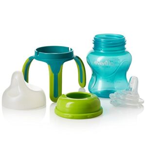 Evenflo Feeding Soft-flo Trainer Sippy Cup with Handle for Growing Baby and Toddler - Red/Teal, 5 Ounce (Pack of 2)