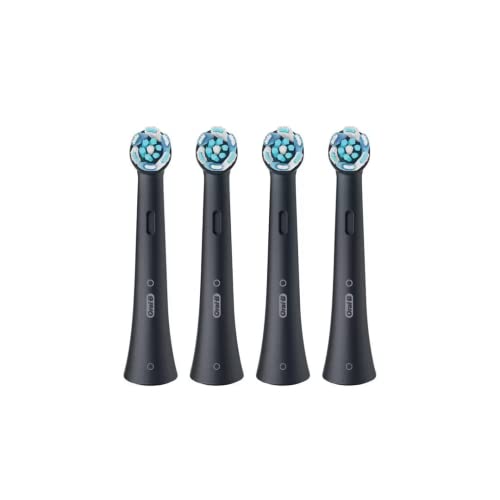 Oral-B iO Ultimate Clean Electric Toothbrush Head, Twisted & Angled Bristles for Deeper Plaque Removal, Pack of 4, Black