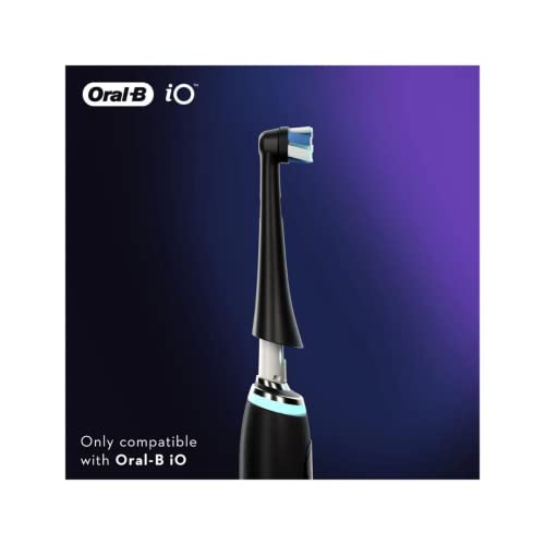 Oral-B iO Ultimate Clean Electric Toothbrush Head, Twisted & Angled Bristles for Deeper Plaque Removal, Pack of 4, Black