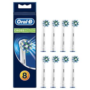 oral-b eb50/8 crossaction toothbrush heads, white, 8 refills