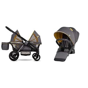 evenflo pivot xplore all-terrain stroller wagon with second seat (adventurer gray)