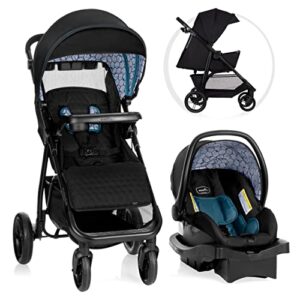 clover travel system with litemax infant car seat (blue apis)