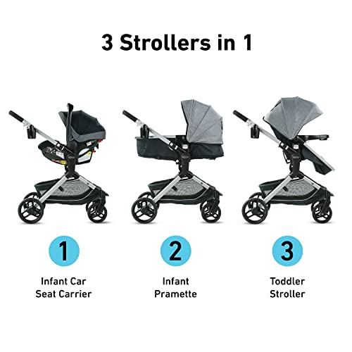 Graco Modes Nest Travel System, Includes Baby Stroller with Height Adjustable Reversible Seat, Pram Mode, Lightweight Aluminum Frame and SnugRide 35 Lite Elite Infant Car Seat, Norah