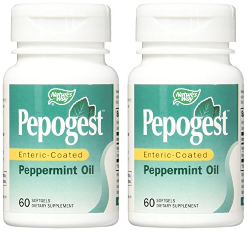 Nature's Way Pepogest Enteric-Coated Peppermint Oil, Gastrointestinal Comfort, 60 Count (Pack of 2)