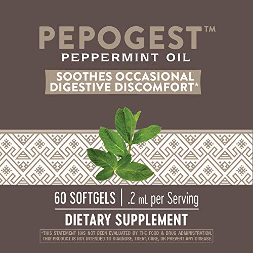 Nature's Way Pepogest Enteric-Coated Peppermint Oil, Gastrointestinal Comfort, 60 Count (Pack of 2)