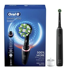 oral-b smart 1500 electric power rechargeable battery toothbrush, black