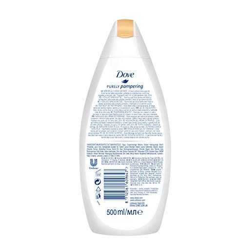 Dove Purely Pampering Body Wash, Shea Butter with Warm, White, Vanilla, 16.9 Oz (Pack of 4)