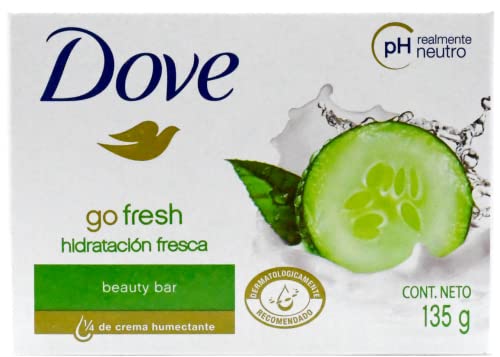 Dove, Beauty Bar Soap Variety Pack of 12, Go Fresh, Shea Butter, Coconut Milk, White - 135g