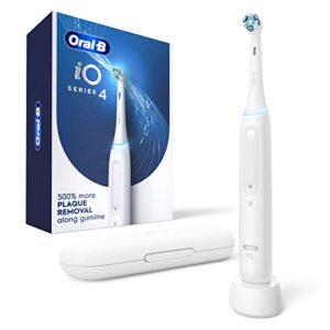 oral-b io series 4 electric toothbrush with (1) brush head, rechargeable, white